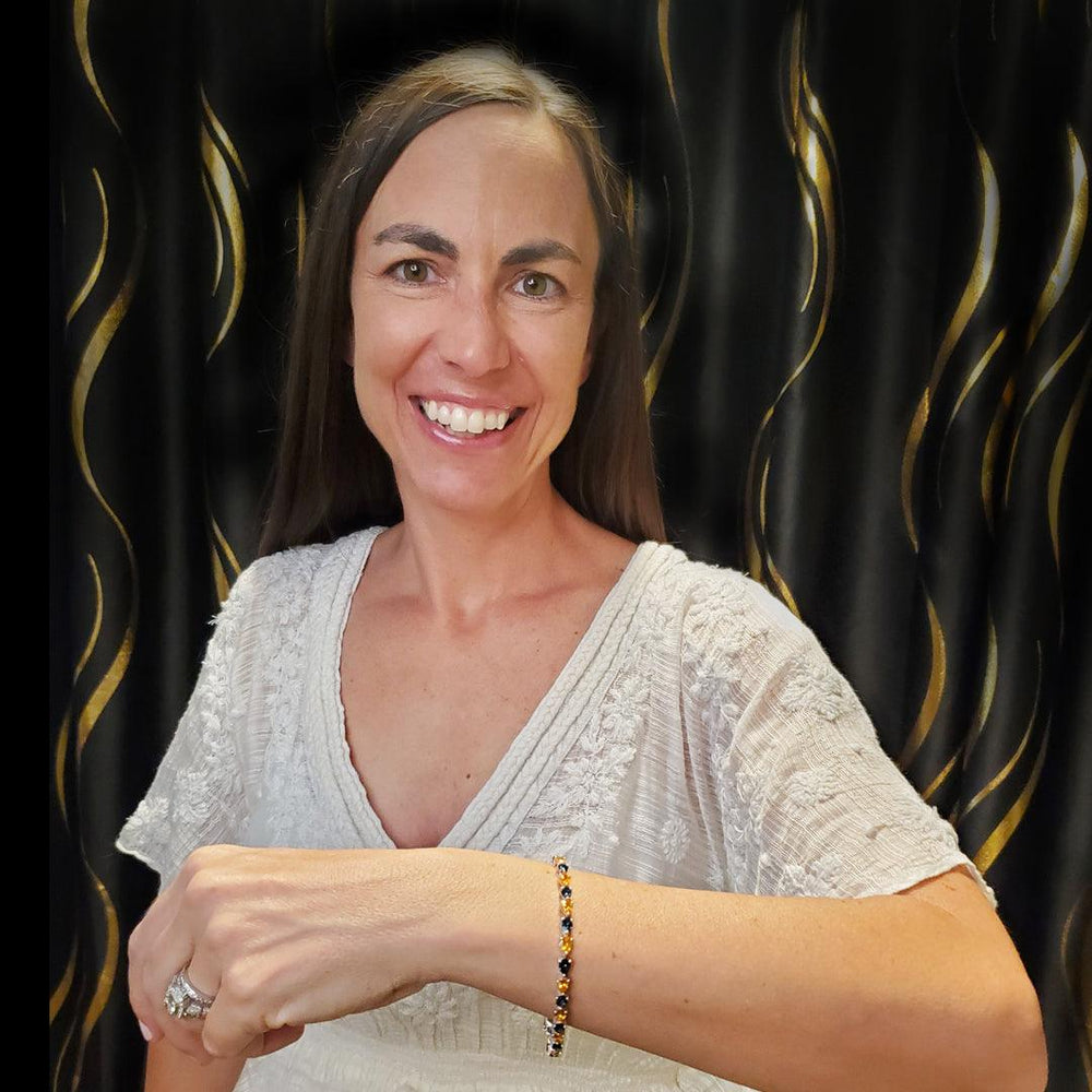 Tailgate Sparkle - Signature Gemstone Tennis Bracelet in Sterling Silver