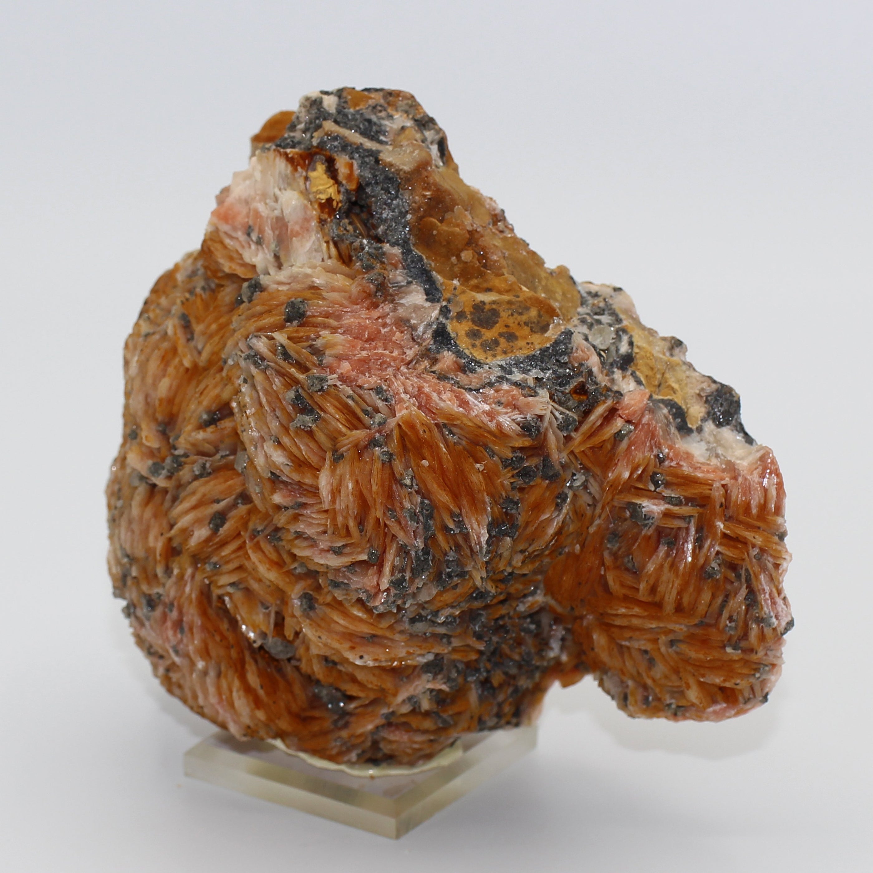 Very Fine Orange Barite with Pyrite and Sphalerite with Dolomite Matrix ...